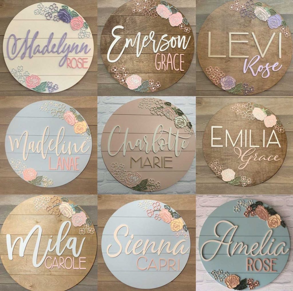 Baby Name Signs for Nursery: Original Decorative Items - Sfuncube
